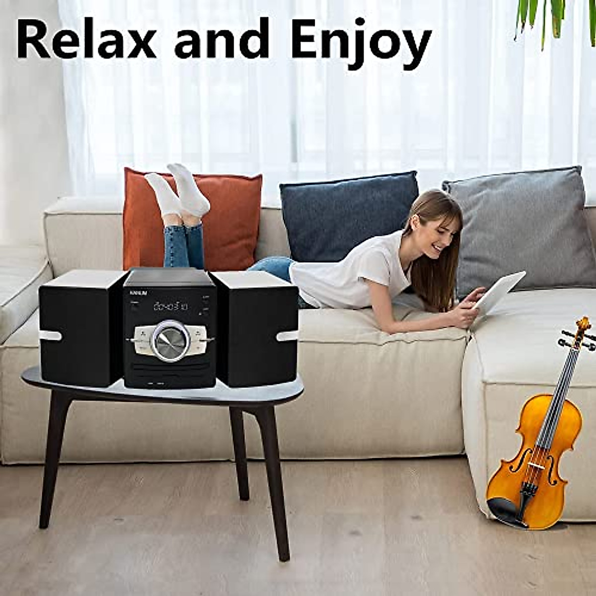Home Stereo System with CD Player FM Radio Bluetooth AUX in/USB in ...