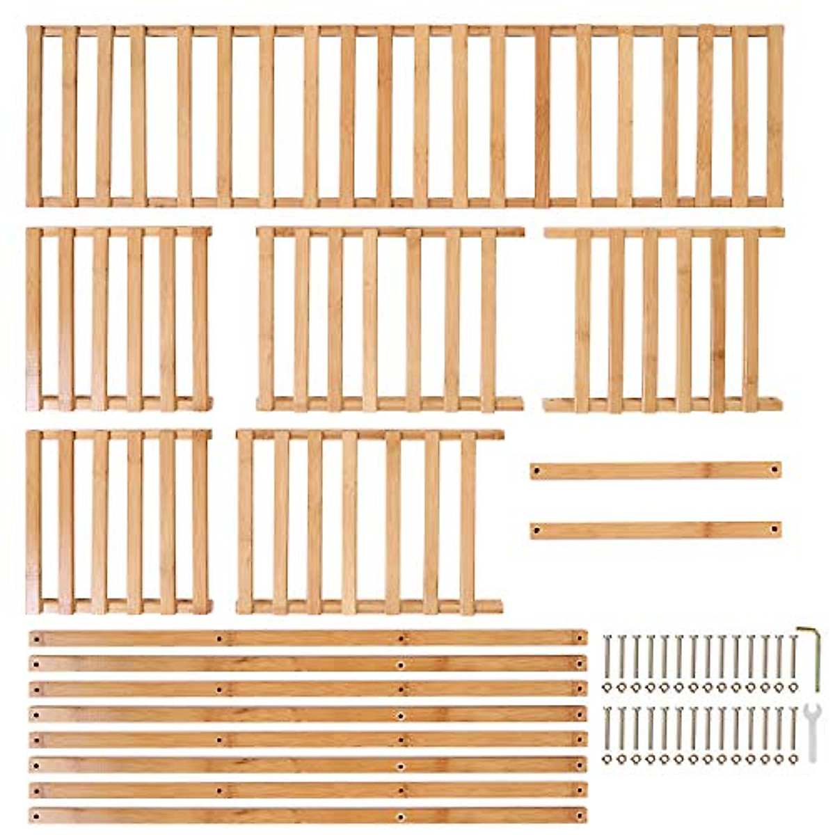 Bamboo Plant Stand Rack 4 Tier Indoor&Outdoor Multiple Flower Pot Holder Shelf Planter Display Shelving Unit for Patio Garden, Living Room, Corner Balcony and Bedroom (13 Flowerpots)