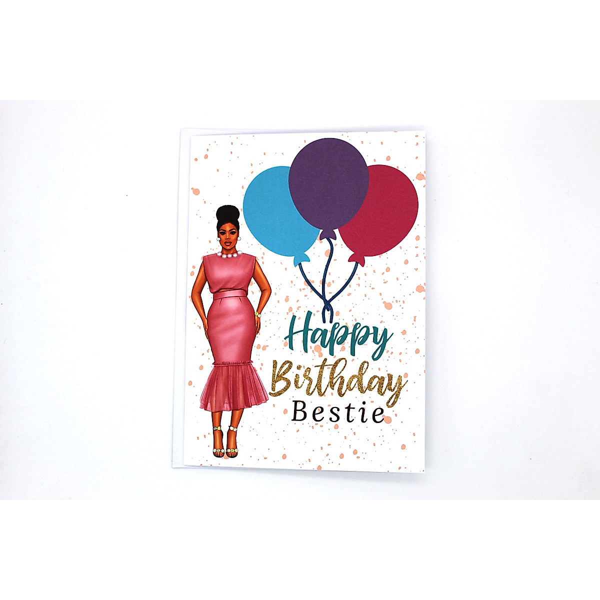 Simply Created African American Birthday Cards with Bling (Pink I)