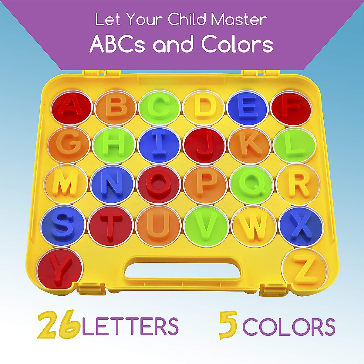 Play Brainy Montessori Alphabet Matching Eggs, 26 Pc. ABC Letter Set, Educational Early Learning Toys and Shape Recognition Sorter Puzzle for Toddlers and Preschool Students, Easter Gift