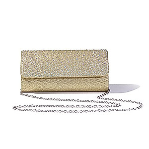 Generies RAPENG Crystal Rhinestone Women Clutch Bag evening handbag Glitter Envelope Evening Purse (gold)