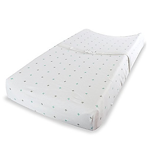 Baby Changing Pad Covers - 2 Pack - for Boys Girls Neutral - Soft Jersey Knit Cotton (Blue/Grey) Baby Changing Table Cover by Ziggy Baby