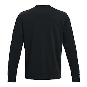 Under Armour Men's Rival Terry Crew Neck T-Shirt, Black (002)/Phoenix Fire, Medium
