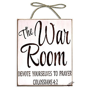 ELEtina Funny Retro Wooden Signs/War Room Printed Wooden Sign Colossians 42 Prayer Bible Signs 8x12 INCH