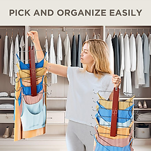 MORALVE European Beechwood Tank Top Hangers - 2 Pack - Space Saving Sports Bra Hanger for Closet - Cami Hanger Space Saving Tank Top Organizer - Closet Bra Hanger - Space Saving Hanging Bra Organizer