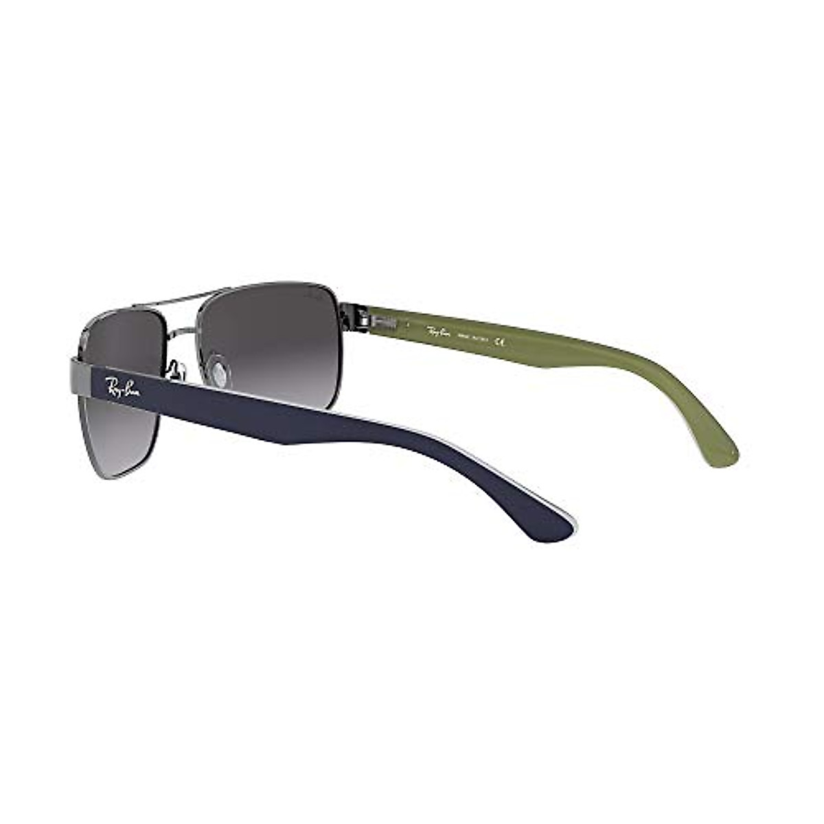 Ray-Ban Men's RB3530 Square Sunglasses, Gunmetal/Light Grey Gradient Dark Grey, 58 mm