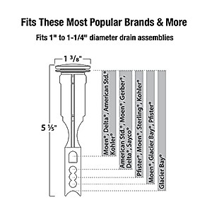 Danco Bathroom Sink Pop-up Stopper Replacement for Lavatory Pop-up Drain Assembly, Chrome, 11041