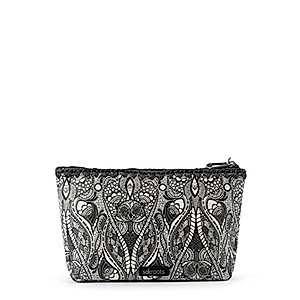 Sakroots Womens Essential Medium Pouch in Coated Canvas, Black & White Soulful Desert, One Size US