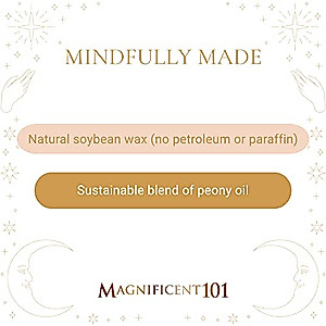 MAGNIFICENT101 Flower Intention Smudge Candle for House Energy Cleansing, Banishes Negative Energy I Purification and Chakra Healing - Natural Soy Wax Tin Candle 6oz (Peony)