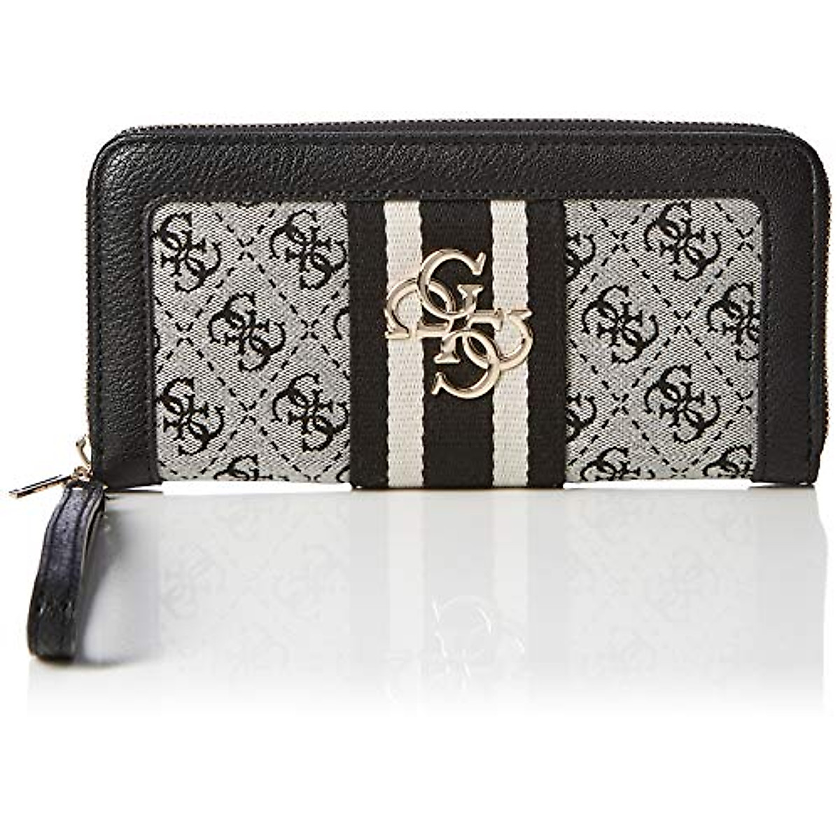 GUESS Vintage Large Zip Around Wallet, Black