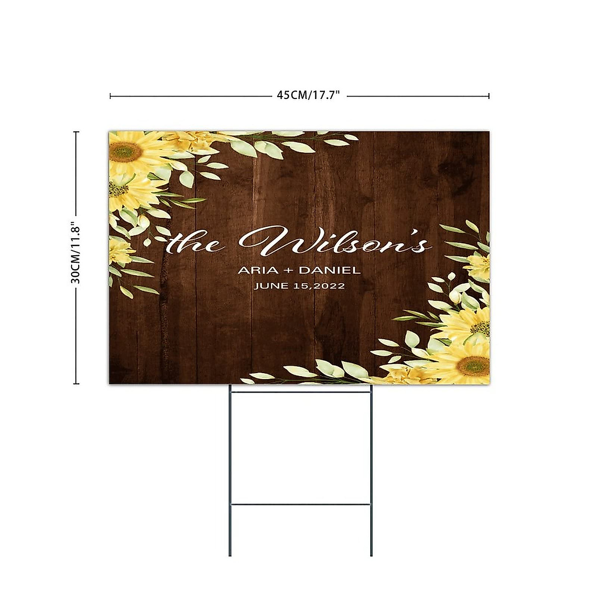 Autravelco Welcome to Our Wedding Yard Signs with Stakes 12x18 Inch Display Date & Couple Name Customized Lawn Signs with Stakes for Rent House Party Supplies Décor