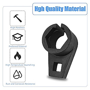 ZBGUN 1 PC Side Cutout Oxygen Sensor Sleeve, 3/8 European Standard Square Slotted Design Offset Oxygen Sensor Socket, Car Disassembly Assembly Wrench, Compatible with Many Types of Vehicles (Black)