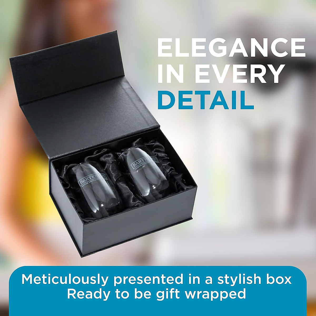 Bartesian Cocktail Glass Sets - Highball Drinking Glassware for Cocktails & Mocktails - Bar Glasses for Martini, Margarita, Pina Colada, Whiskey Sour, Old Fashioned - Set of 2