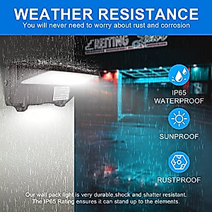 LED Full Cut-Off Wall Pack Light 120W/100W/80W/60W Selectable, 13500LM 5000K LED Outdoor Wall Light, IP65 Waterproof 120-277V AC for Parking Lot, Warehouse DLC & ETL Listed