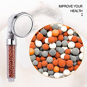 BLMHTWO 3 Packs Replacement Anion Mineral Shower Head Bead Four Color Shower Head Beads Shower Filter Water Stone Beads Filtration Mineral Beads Stones Balls Suitable for Filtered Shower Head