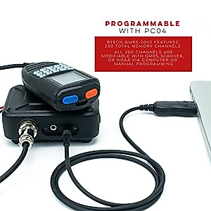 BTECH GMRS-20V2 20W 200 Fully Customizable Channels Mobile GMRS Two-Way Radio. IP67 Submersible Waterproof, Repeater Compatible, Dual Band Scanning (VHF/UHF), FM, & NOAA Weather Broadcast Receiver