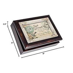 Cottage Garden Good Friends are Like Stars Burlwood Jewelry Music Box Plays What Friends are for