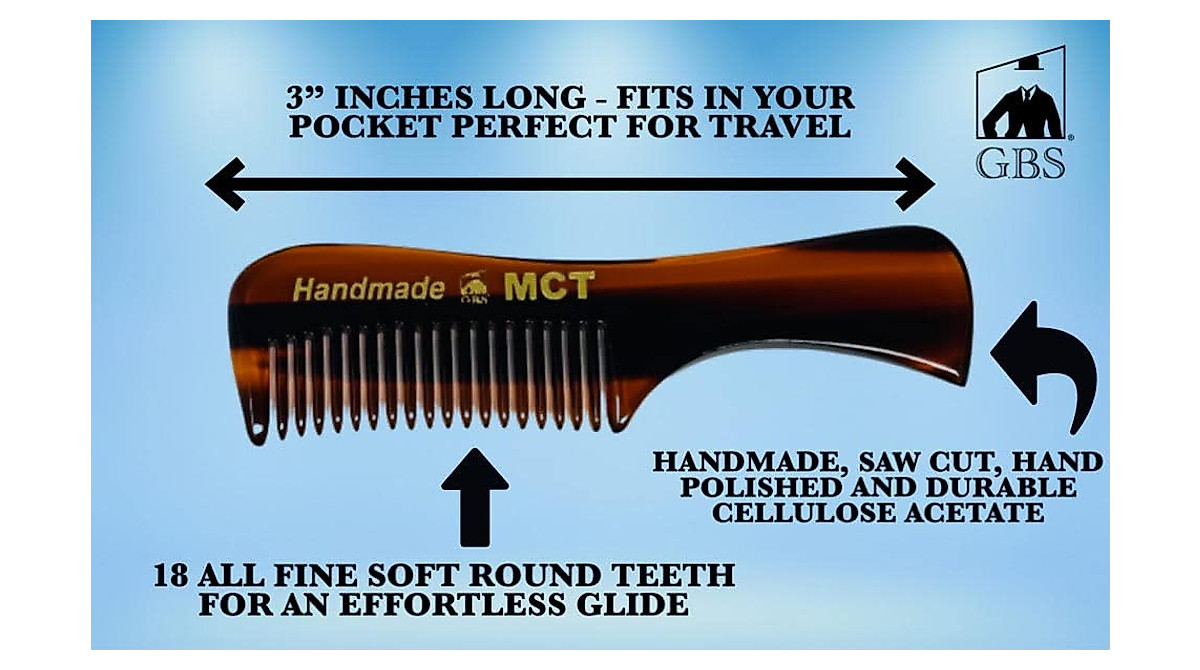 G.B.S Pocket Comb Set for Beard & Mustache Styling