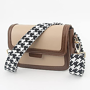 chushui Purse Strap,Replacement Crossbody Shoulder Strap for Handbag (Houndstooth Black and White)