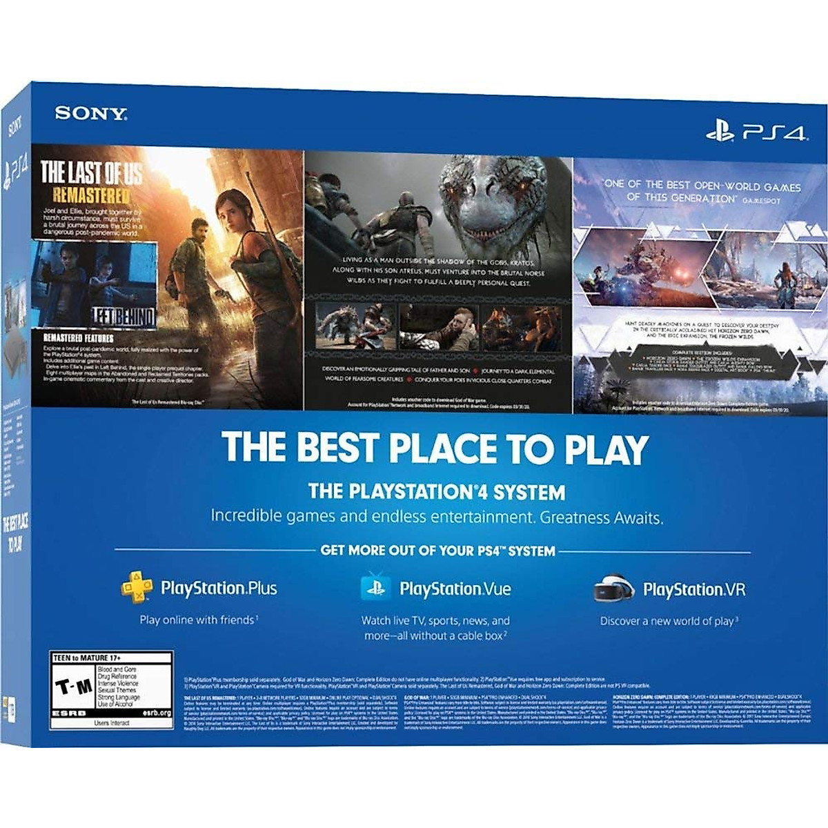 PlayStation 4 Slim 2TB Only on PlayStation Console Bundle | Bundle : God of War Game Voucher,Horizon Zero Dawn: Complete Edition Voucher,The Last of Us Remastered Game | Jet Black