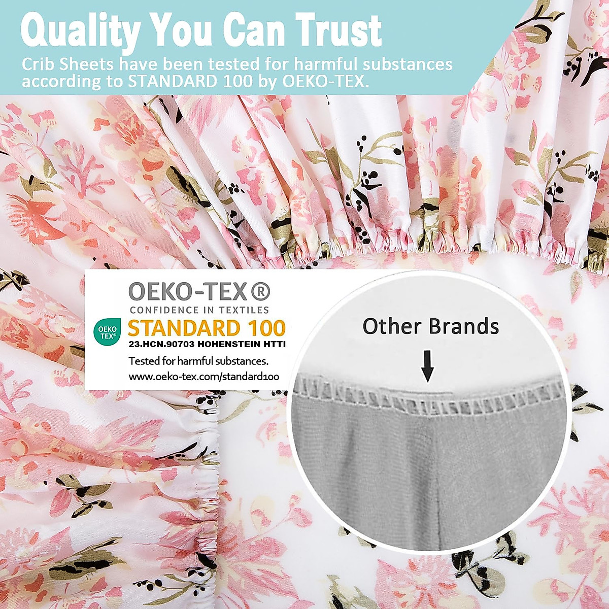 bimocosy Bassinet Sheet, 4 Pack Bassinet Sheets for Baby Girls Boys, Soft Baby Bassinet Fitted Sheets Neutral for Standard Bassinet Mattress, Size 32 x 16 x 4 Inches, Floral/Elephant/Pink/Green