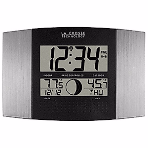 La Crosse Technology WS-8117U-IT-AL Atomic Wall Clock with Indoor/Outdoor Temperature