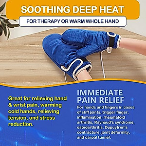 JOBYNA 2 Pack Electric Heated Gloves for Hand Pain Relief, 86-158℉ Fast Wrist/Fingers/Whole Hand Heating Pad, Auto Shut Off, Hand Warmer Ideal for Arthritis Pain Relief & Carpal Tunnel Relief