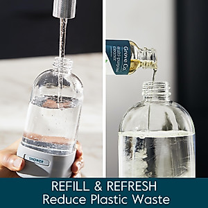 Grove Co. Glass Spray Bottles for Cleaning Solutions, 2-Pack Bundle, Unique Silicon Sleeve Slide & Snap Custom Label, Refillable Spray Bottle, Made from Recycled Glass, 2 x 16oz