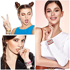 Jadive 36 Pcs Heishi Clay Bead Bracelet Stackable Stretch Women Jewelry Bracelets Y2k Bracelets Colorful Beaded Bracelets for Women Boho Aesthetic Surfer Beach Preppy Bracelet