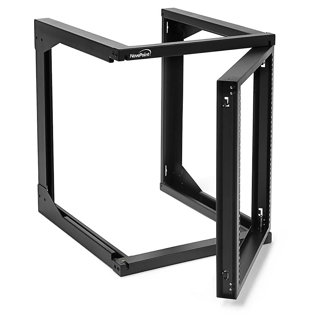 NavePoint 12U Server Rack with Swing Gate - 12U Wall Mount Rack for 19 Inch IT Equipment Open Frame Rack – Network Rack Wall Mount for AV & Server Equipment 24” Deep 12U Rack, Black