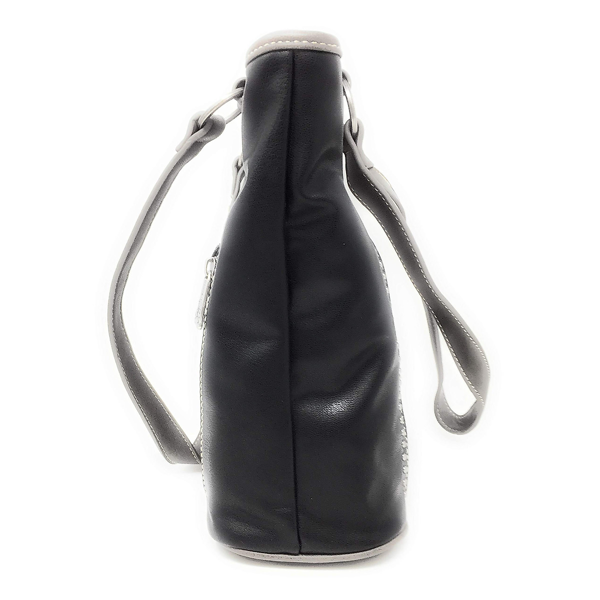 Concealed Carry Hobo Double Flat Strap Purse Southwest Cowhide & Matching Wallet (Black)