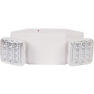 Morris Products Square Head Micro LED Emergency Light – White, High Output - 76 Lumens - Energy Saving Emergency Lighting Unit – Compact Design – Thermoplastic Housing, Mounting Plate, (73424)