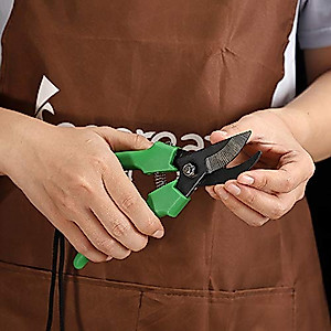 Lebabo 7.5" Pruning Shears, Ultra Sharp Garden Clippers, Metal Pruning Scissors Branch Cutter for Gardening, Flowers, Plants, Herbs, Bonsais (Green)