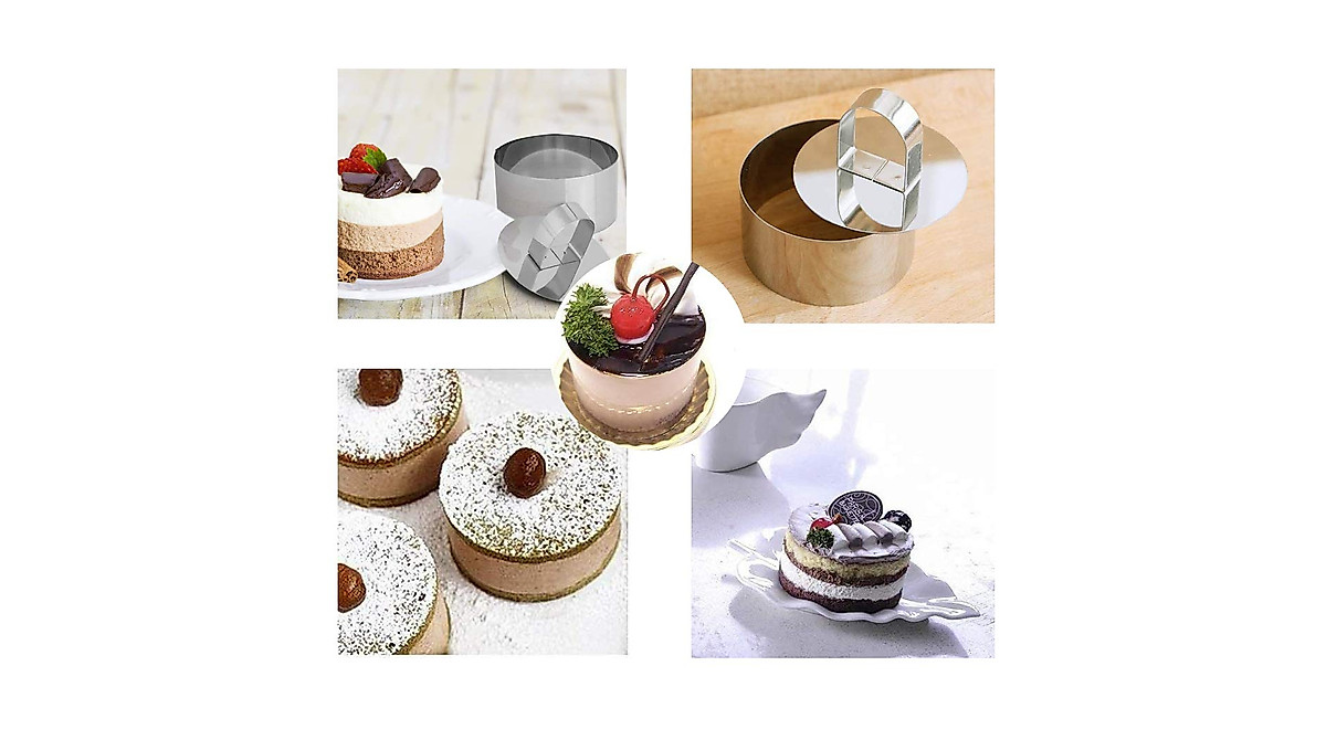 Round Cake Rings Set - Stainless Steel Food Mold for Desserts