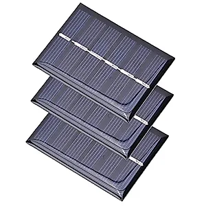 3Pcs 100MA 0.3W 3V Small Solar Panel, 2.6x1.9 Inch Portable Polysilicon Solar Panel Charging Power Board Charger for Small Power Appliances
