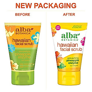 Alba Botanica Hawaiian Facial Scrub, Pore Purifying Pineapple Enzyme, 4 Oz
