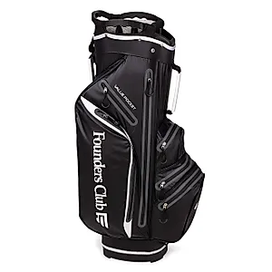 Founders Club Waterproof Golf Cart Bag Ultra Dry for Rainy Days on The Golf Course Light Weight 14 Way Full Length Divider Plus External Putter Tube (Black)