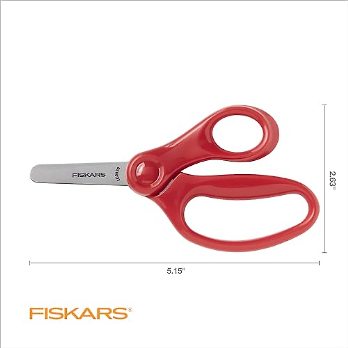 Fiskars 5" Blunt-Tip Scissors for Kids Ages 4-7, For School or Crafting, Red (Pack of 1)