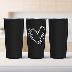 Yipaidel Gigi Rose Mug 20 OZ Stainless Steel Vacuum Insulated Tumblers Lids Mug, Inspirational Gifts for Sister Best Friends Coworkers, Mothers Day Christmas, Gifts for Mom From Daughter