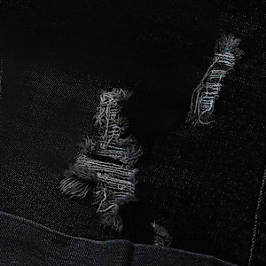 Fashion Low Waisted Mini Shorts ,THENLIAN Women Washed Ripped Hole Short Jeans Denim Pants Shorts(M, Black)