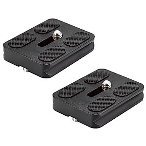 Neewer Pack of 2 PU-50 50 mm Universal Metal Quick Release Plate with 1/4 Inch Screw, Compliant with Standard for Camera Tripod Ball Joint (Black)