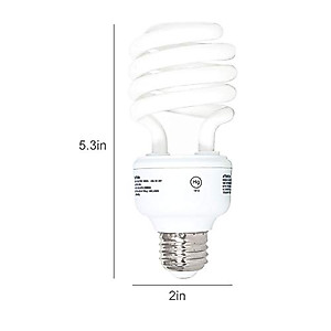 WACOOL Spiral Compact UVA UVB Reptile Light, 26W Energy Saving Lamps UVA UVB Bulb 10.0 and UV Test Card Kit for Reptile/Snake/Lizard/Insect/Turtle/Tortoise/Gecko etc. (26W)