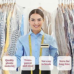 Shappy 150 Pack Dry Cleaning Bags Transparent Plastic Garment Covers Bags Clear Dry Cleaner Bags Dust Clothing Covers for Suits, Dresses, Gowns, Coats, Uniforms, Laundrette, 40 x 20 Inch