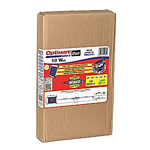 Optimate Solar Duo 10W, TM522-D1, 6-Step 12V / 12.8V 0.83A Weatherproof Solar Battery Saving Charger & maintainer