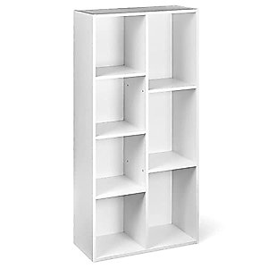 Amazon Basics 7-Cube Organizer Bookcase, White