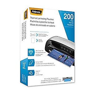 Fellowes Jupiter 2 125 Laminator with 10 Pouches, 12.5 Inch (5734101), Black & Grey and Thermal Laminating Pouches, 3mil Letter Size Sheets, 9 x 11.5, 200 Pack, Clear (5743401)