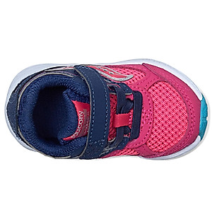 Saucony Cohesion 14 Alternative Closure Jr Sneaker, Pink/Navy, 10 US Unisex Little Kid