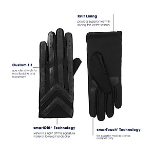 isotoner boys MenÂ’s Spandex Touchscreen Cold Weather Gloves, Smartdri Black, Large US