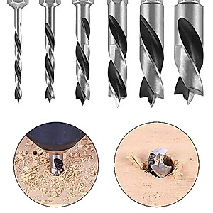 SeonFook 6PCS Stubby Drill Bit Set 1/4-Inch Quick Change Hex Shank 4241 High Speed Steel Woodworking Tool Bits for Drill Set Used in Tight Spaces