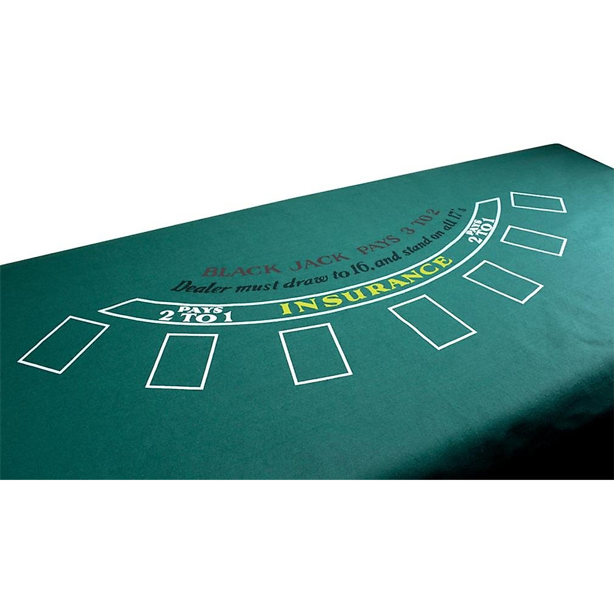 Brybelly Green Blackjack Table Felt - Gaming Table Top for Blackjack - Casino-Style, Spill-Proof Layout Cloth Card Table